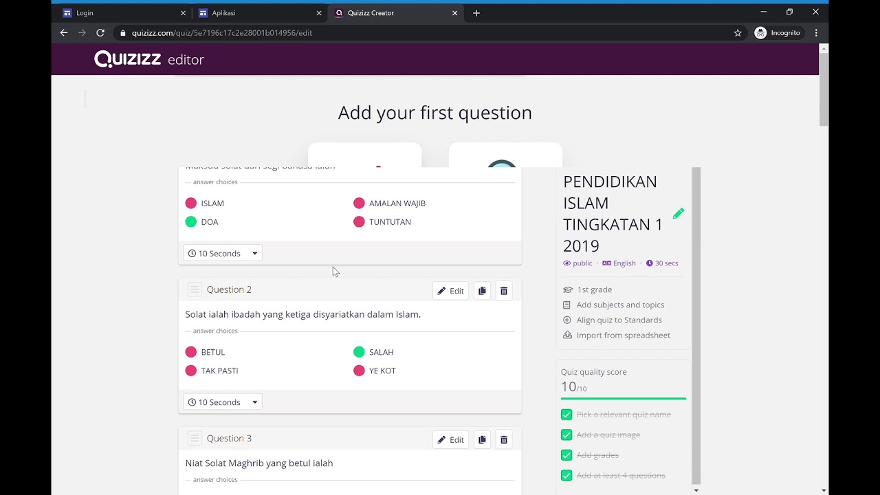 GURU : CARA ADD QUIZIZZ - YouTube