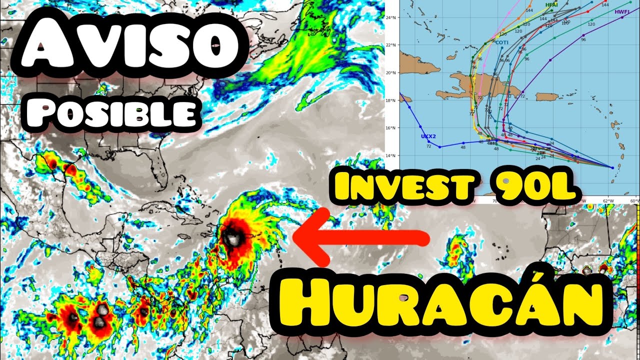 Posible huracán podría formarse en el Atlántico, Invest 90L. - YouTube