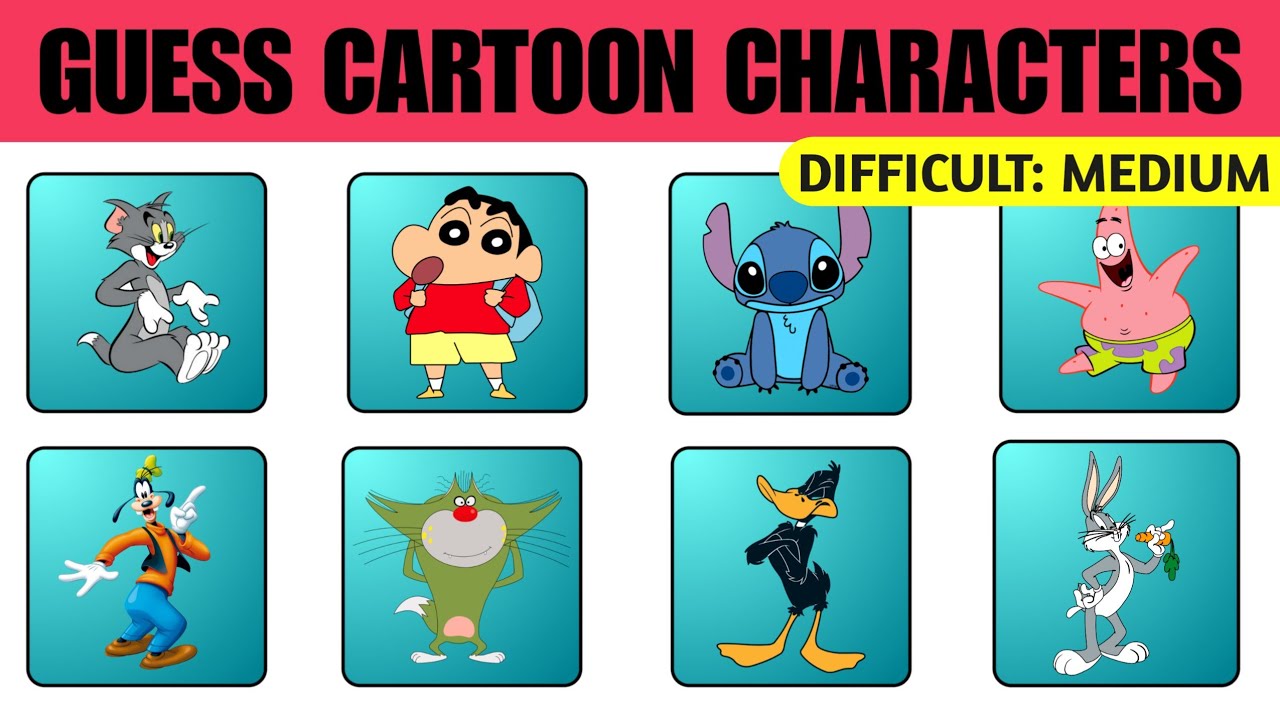 Guess the Cartoon Character in 5 Seconds..! | Medium Difficulty 30 ...