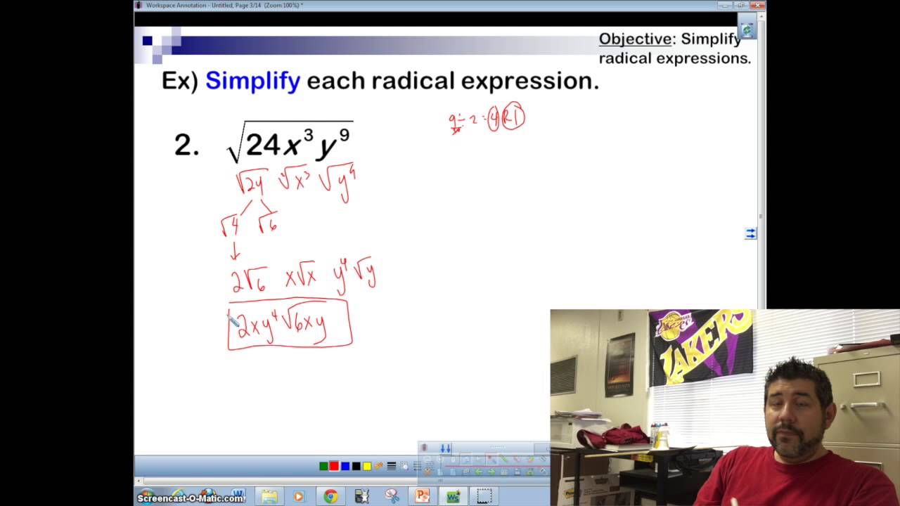 Simplifying Radicals Part 1 - YouTube