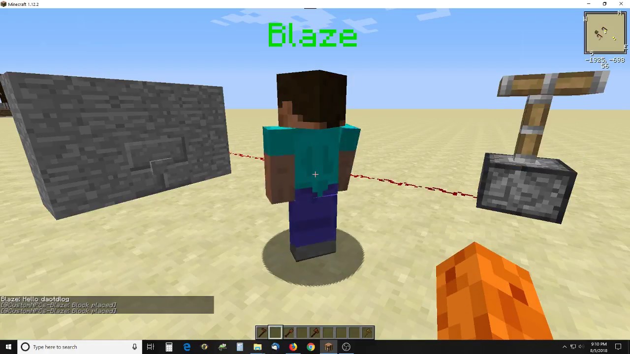 Minecraft Custom NPCs interact with button - YouTube