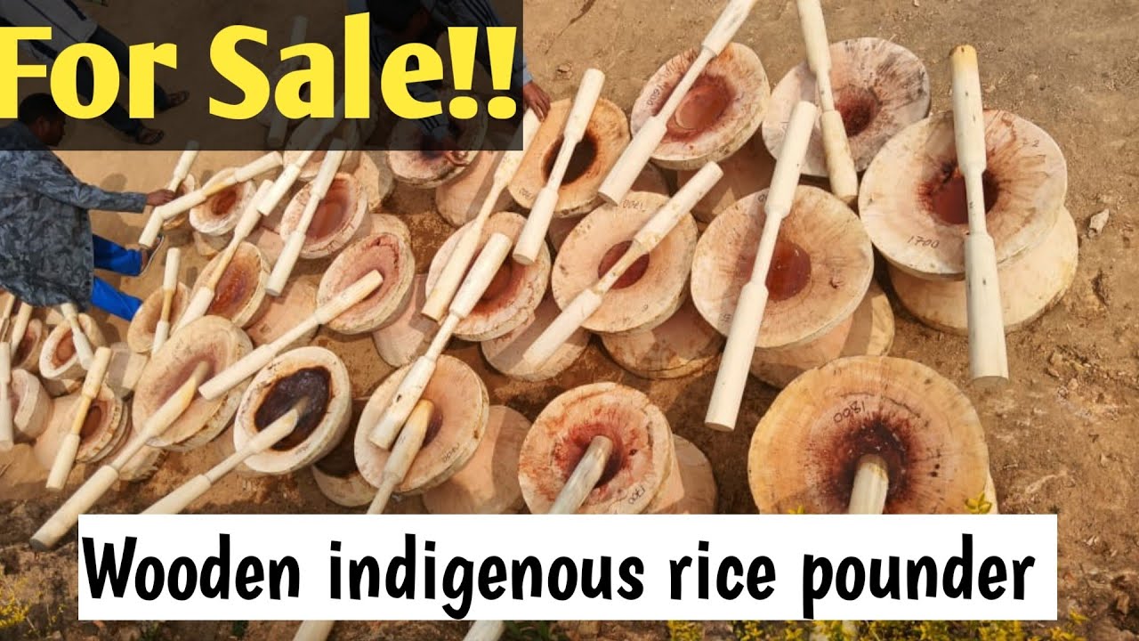 RICE POUNDER wooden indigenous rice pounder - YouTube