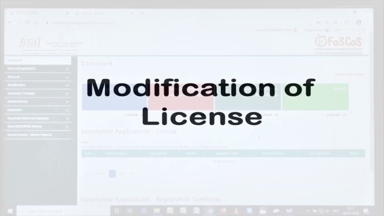 How to apply for modification of your FSSAI license? - YouTube