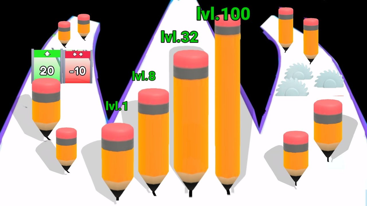 LONG PENCIL RUN -Level Up 'CRAYON RUSH 3D' (Math Game Fun). Latest ...