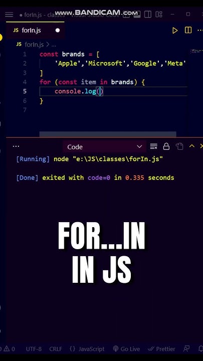 Forin Array Iteration In Javascript 🤯🤯 Shorts Programming Javascript Youtubeshorts Youtube
