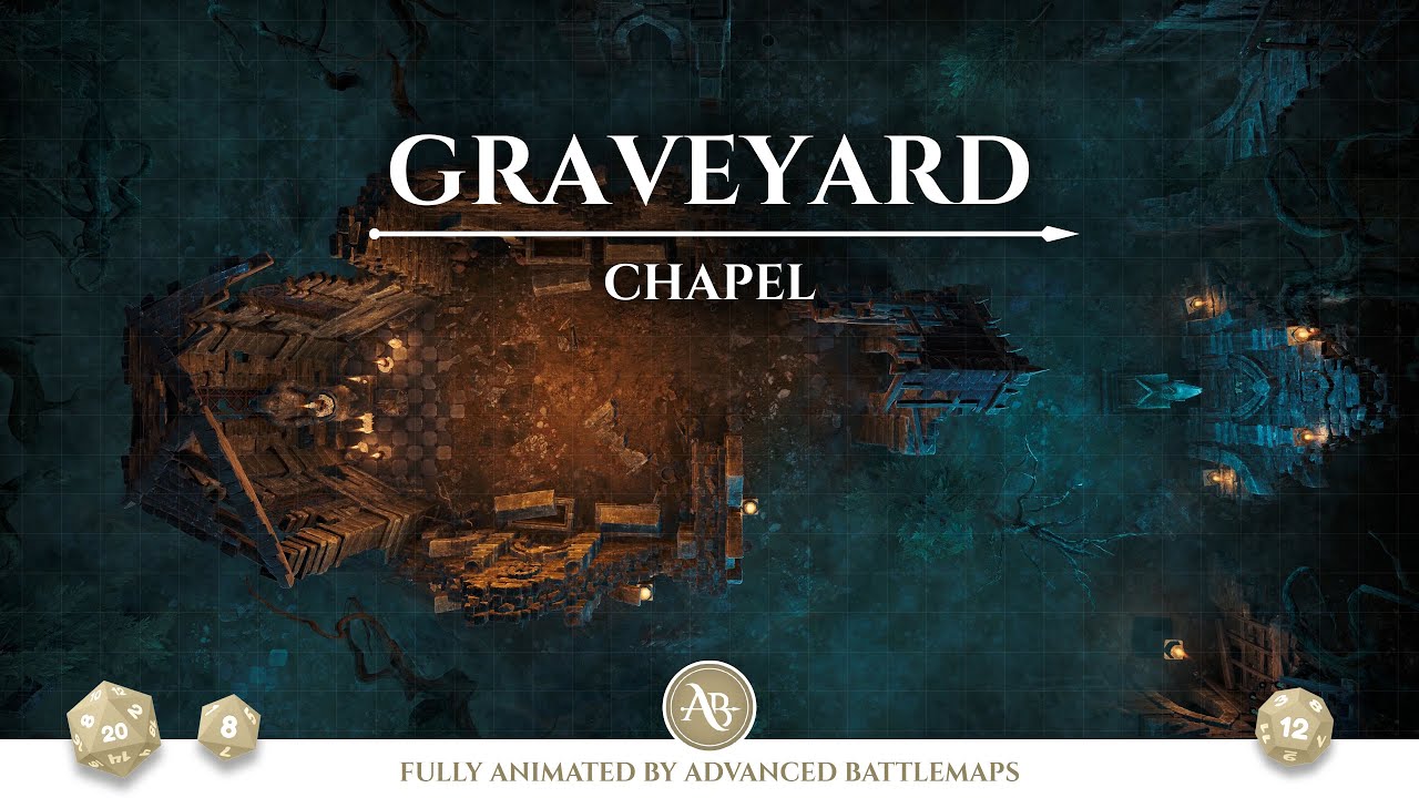 D&D | Pathfinder | Graveyard - Chapel | Animated Battle Maps | Virtual ...