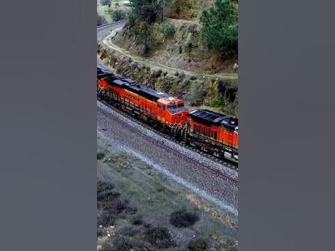 Freight Trains on Tehachapi Loop near Keene California Drone Footage 3 - YouTube