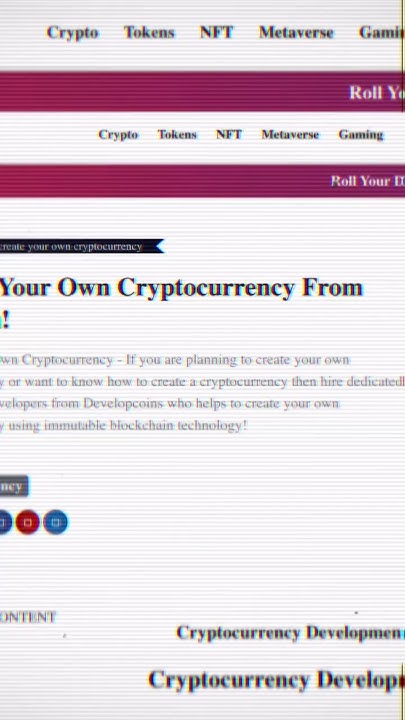How you can create your own crypto currency? - YouTube