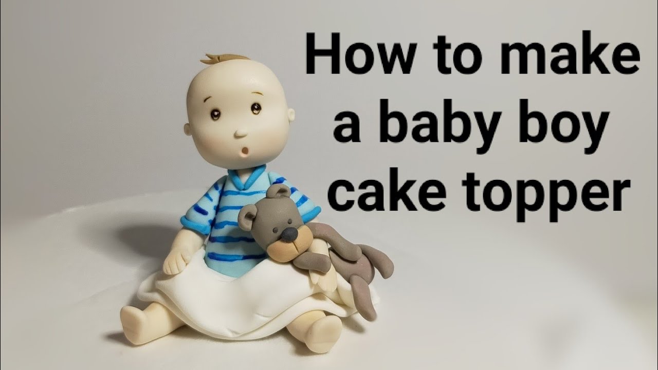 How to make a cute baby fondant cake topper - YouTube