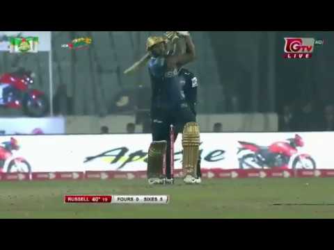 Andre Russell hit 5 six in bpl qualifier - YouTube