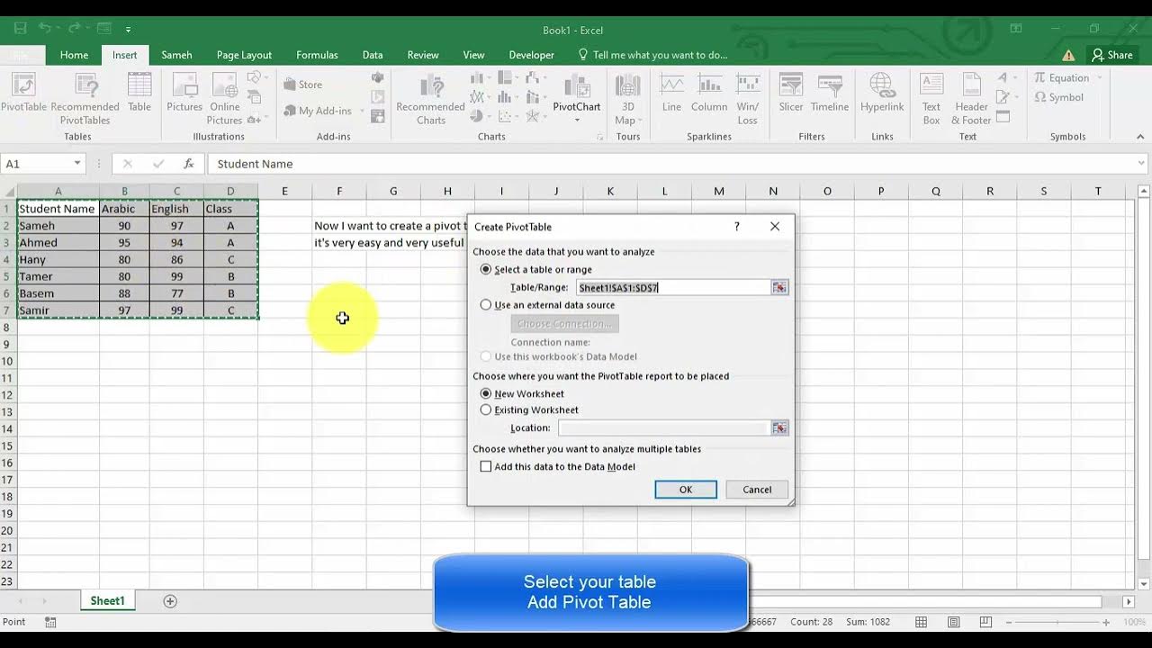 Week7 Data Validation Pivot Table - YouTube