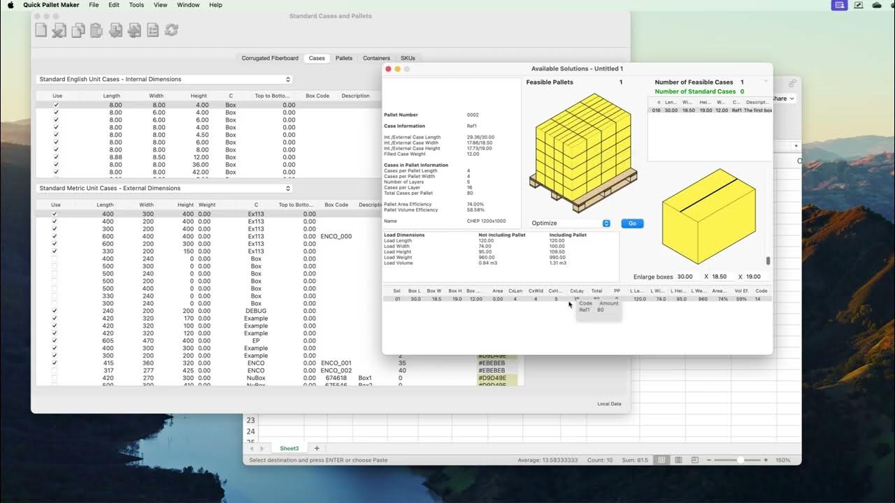 Quick Pallet Maker Example 70 - Calculate Pallets with Fixed Ti/Hi ...