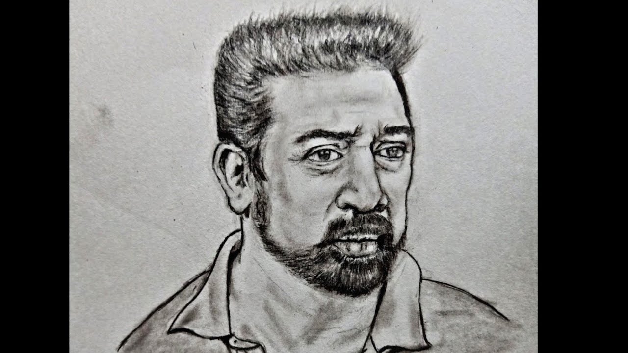 How to draw Kamal Hassan sketch | pencilsketch | actor kamal | sketch ...