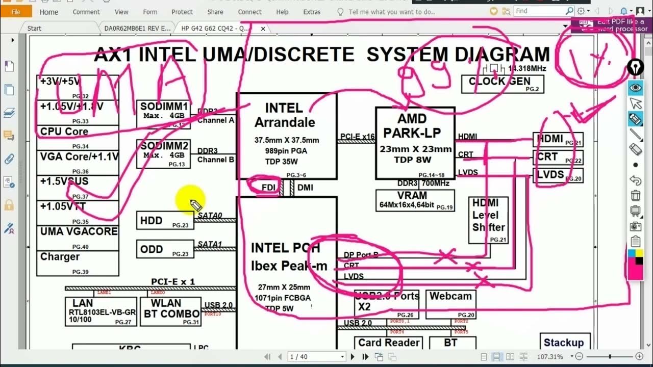 HP G42 DA0AX1MB6H1 REV H GRAPHICS TO NO NON GRAPHICS PART 1 - YouTube