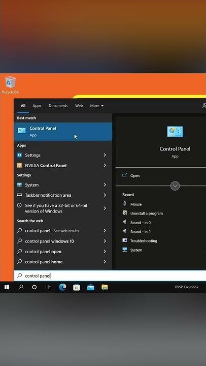 #Shorts | Add Control Panel Icon to desktop | Control Panel Shortcut | Control Panel -BVSP ...