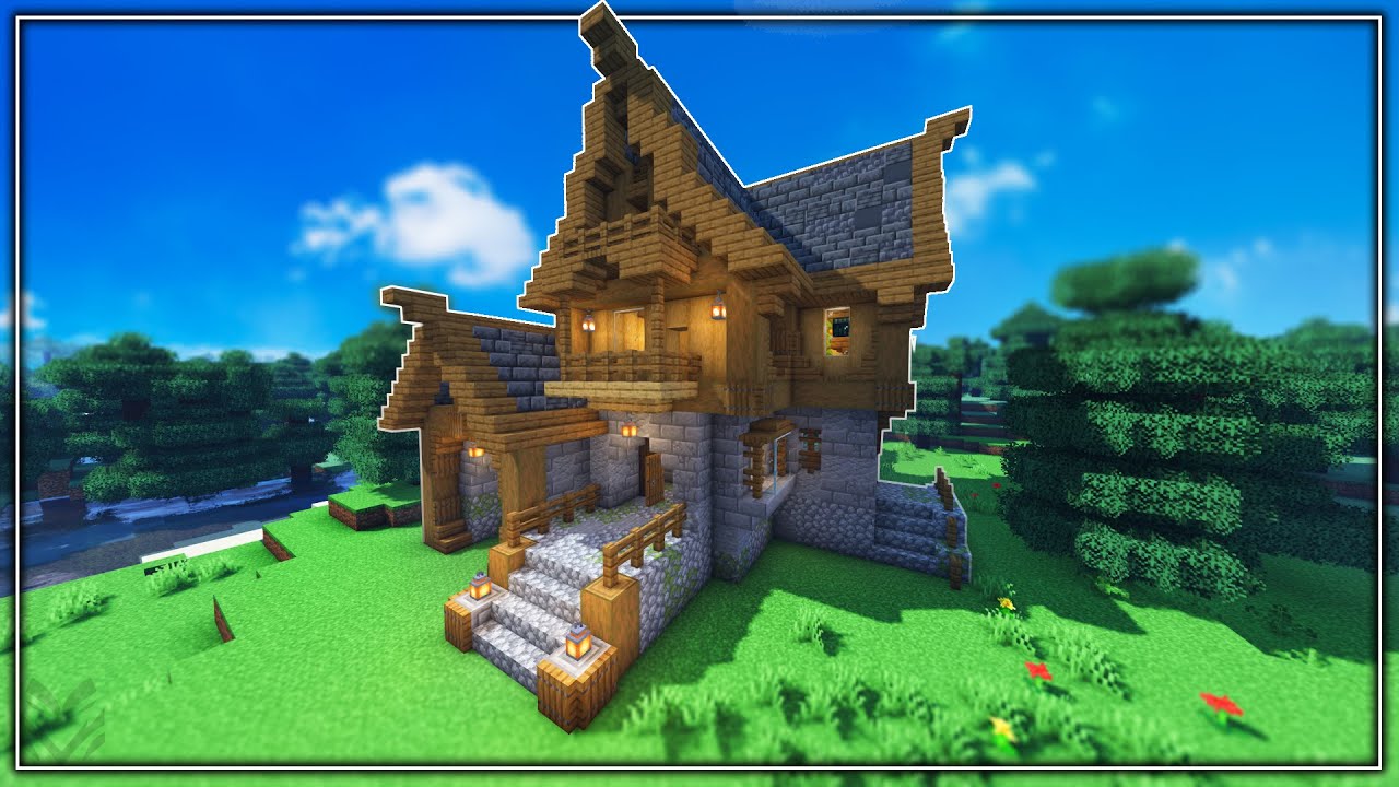 Build a Rustic Medieval Starter House - Minecraft Tutorial (#1) - YouTube