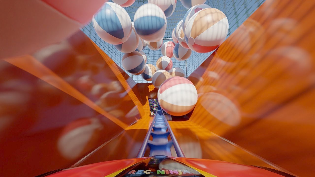 Speed through Colorful Balls, Blender Roller Coaster Animation ...