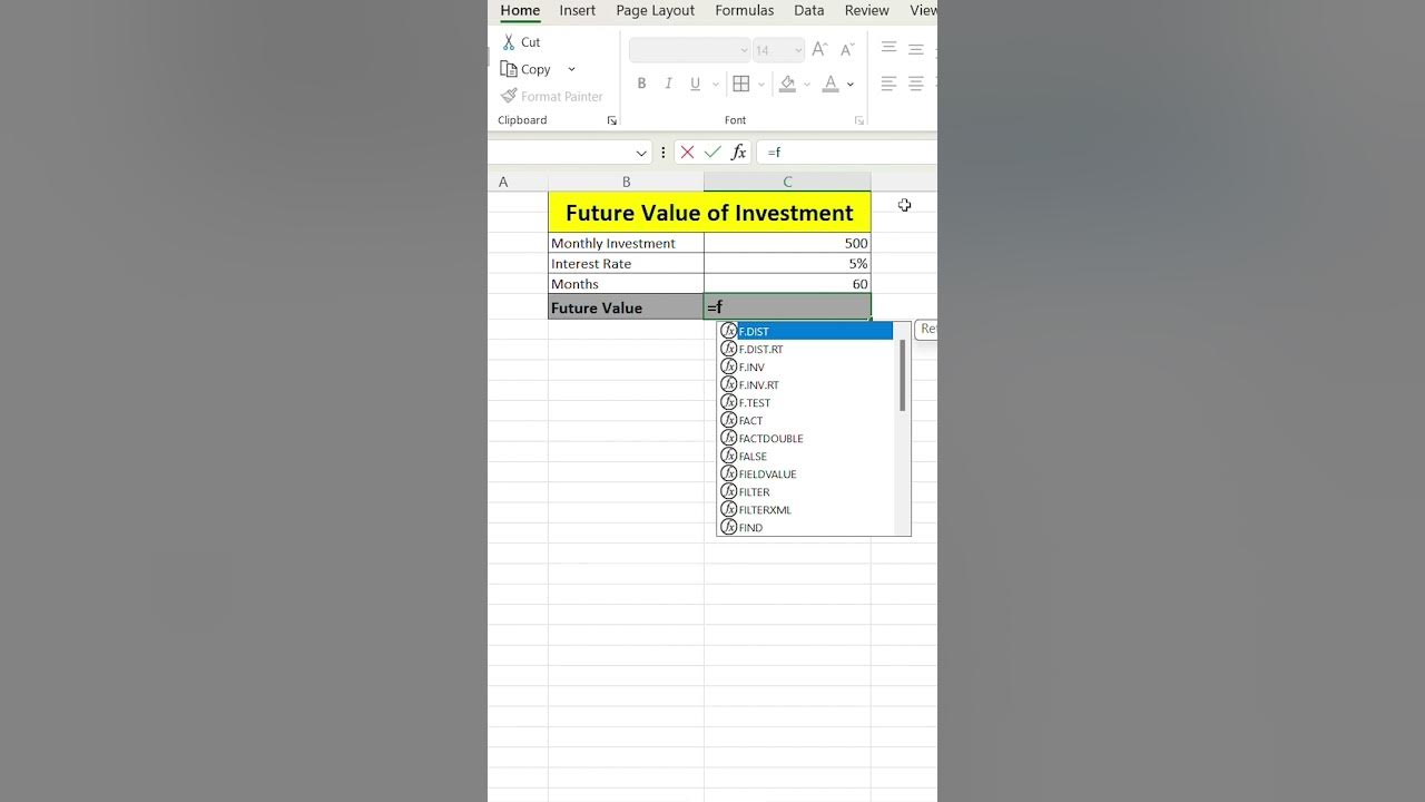 Day 44: FV – Calculate Future Value of an Investment in Excel # ...