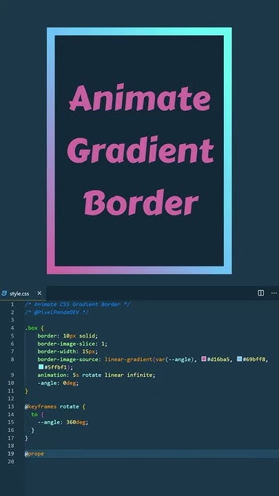 How to animate a CSS Gradient Border #Shorts - YouTube