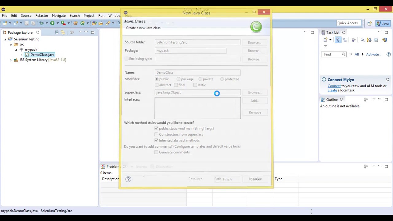 How To Install Eclipse And Creating First Java Class Program Youtube 0214