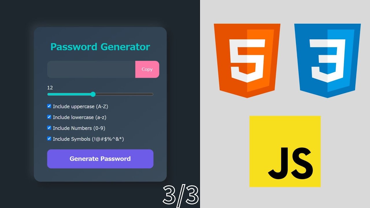 🛡️【htmlcssjavascript】 Password Generator 3 Html Css Javascript 3239