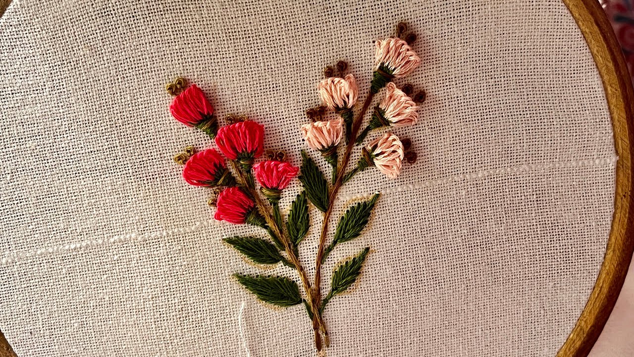 Creative small flower hand embroidery design - YouTube