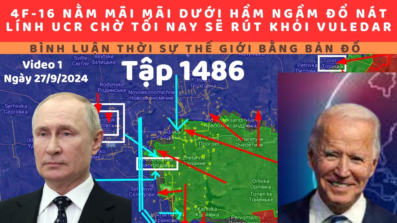 Tập 1486. Nga hóa vàng 4 MB F-16. Quân Ucr ở Vuledar chờ chuồn.Nổ lớn ở ...