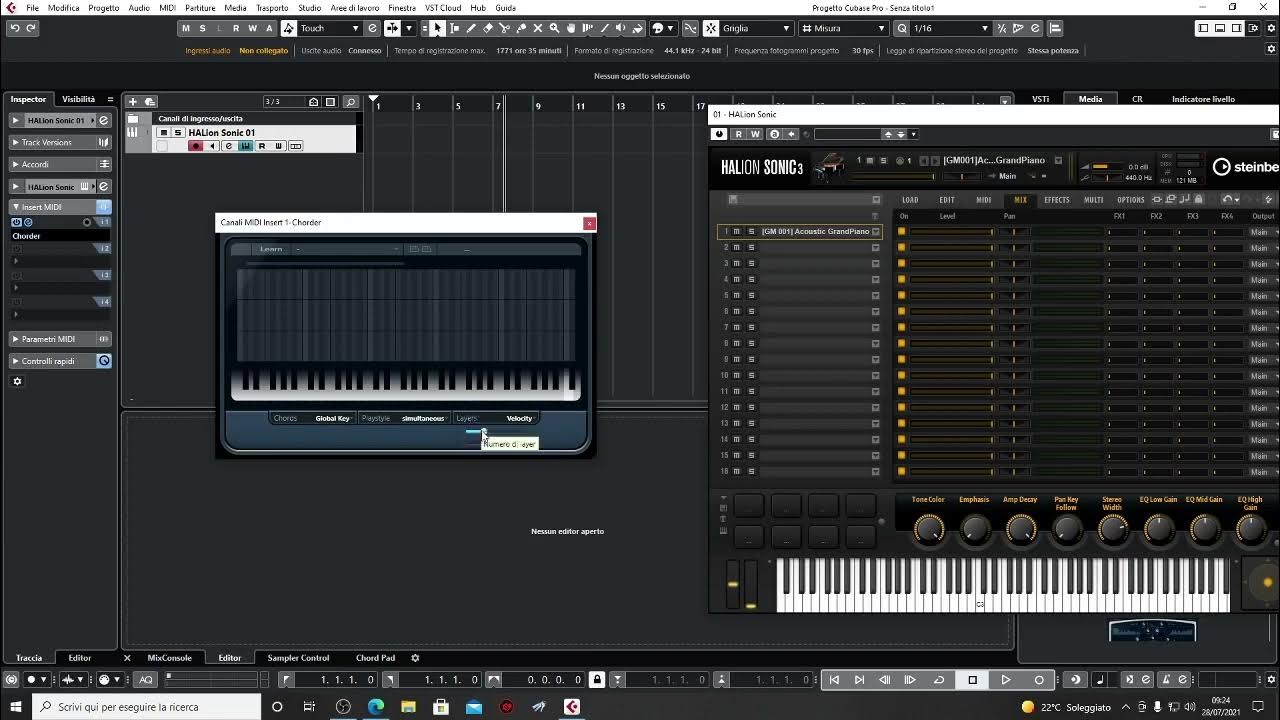 Cubase Effetti MIDI Chorder Lezione Gratuita - YouTube