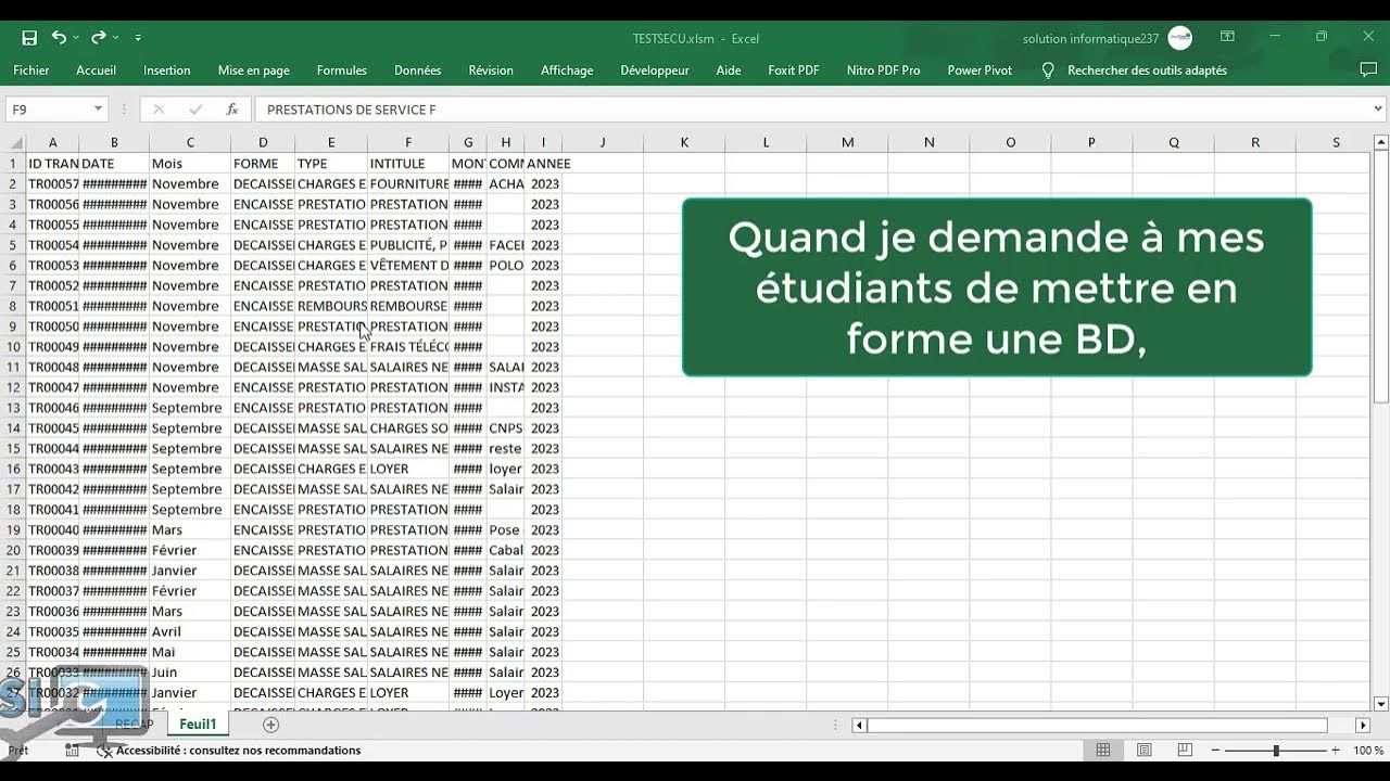 30 secondes pour créer une base de données Excel propre et exploitable ...