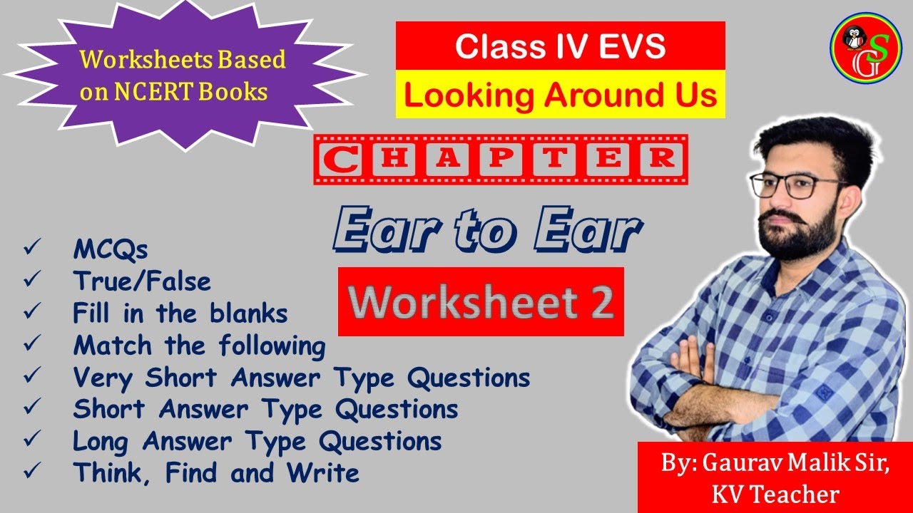 Worksheet Chapter 2 Ear to Ear | NCERT Class 4 EVS | By KV Teacher ...