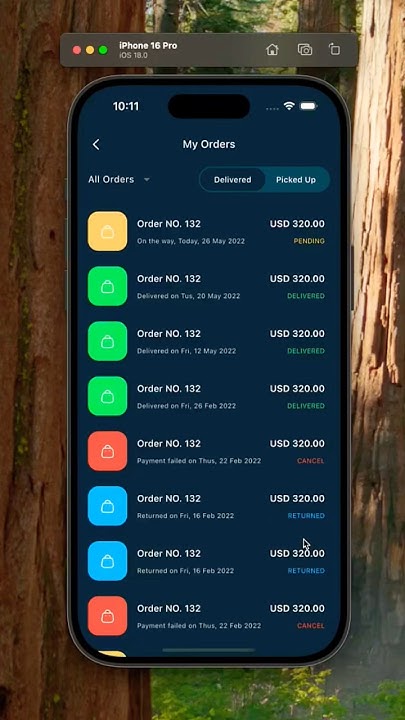 Order screen - flutter - UI kit #shorts #app #mobilelegends #mobile ...