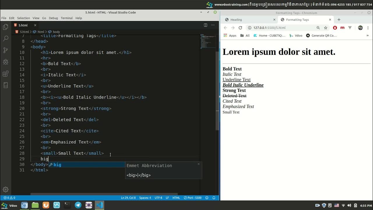 How to use formatting tags in HTML - YouTube