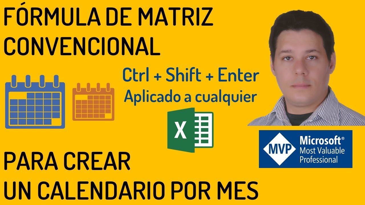 Fórmula matricial para crear un calendario por mes - YouTube