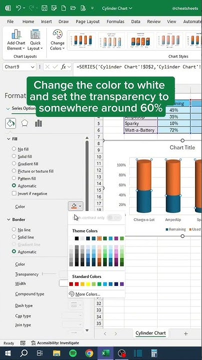 How to Create a Cylinder Chart in Excel | Excel Chart #ExcelCharts #DataVisualization #ExcelTips ...