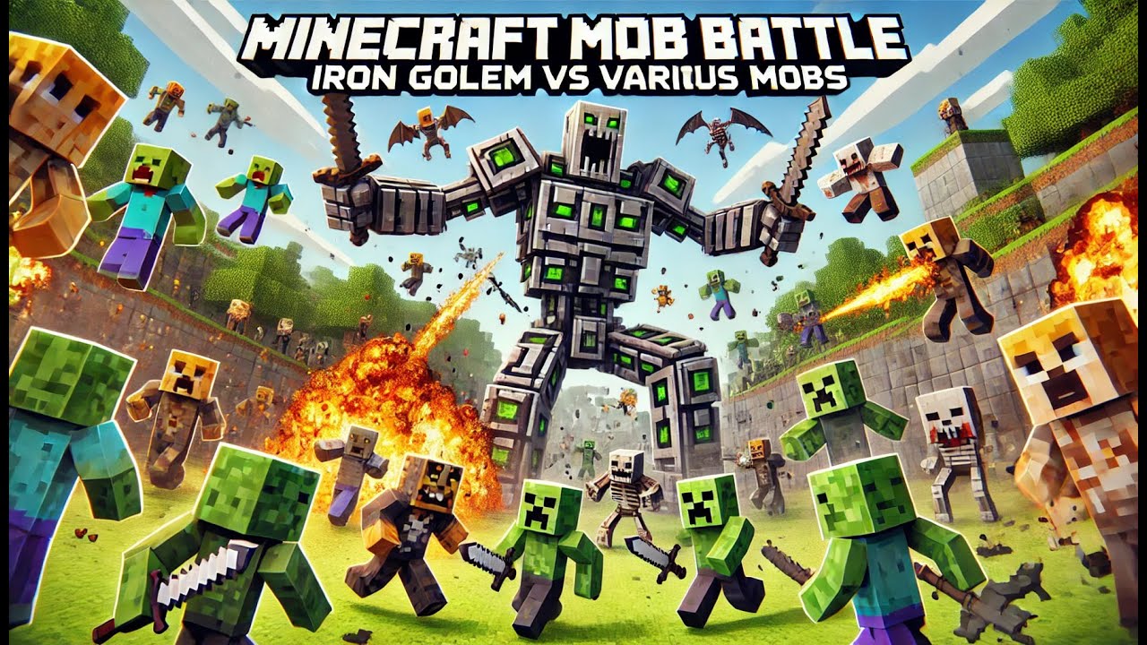 Minecraft | Mob Battle | Iron Golem | Various Mobs #IronGolem # ...