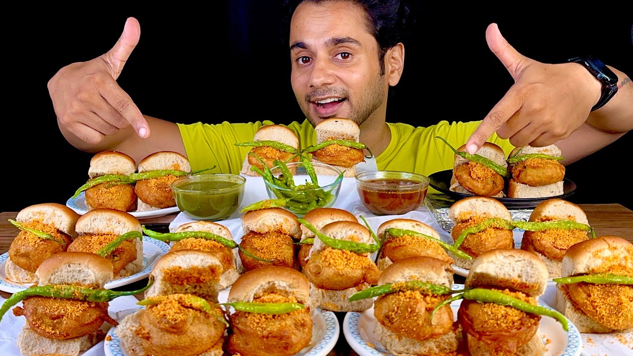 EATING 20 VADA PAV CHALLENGE | BIG BITES | STREET FOOD CHALLENGE - YouTube