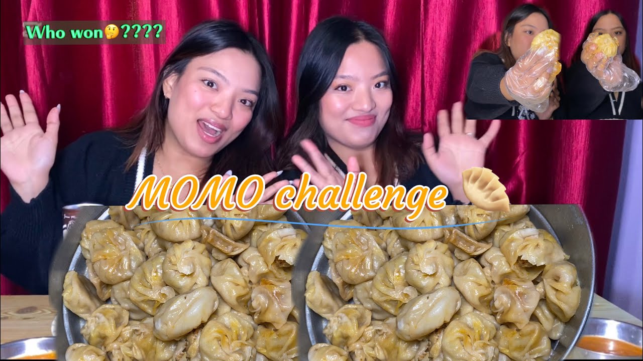MOMO CHALLENGE 🥟|| CHICKEN MOMO with spicy chutney challenge || Guess ...