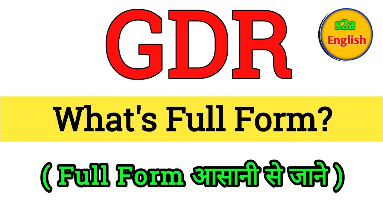 GDR ka Full Form kya hai | Full form of GDR | Gk questions all full form | important full form ...
