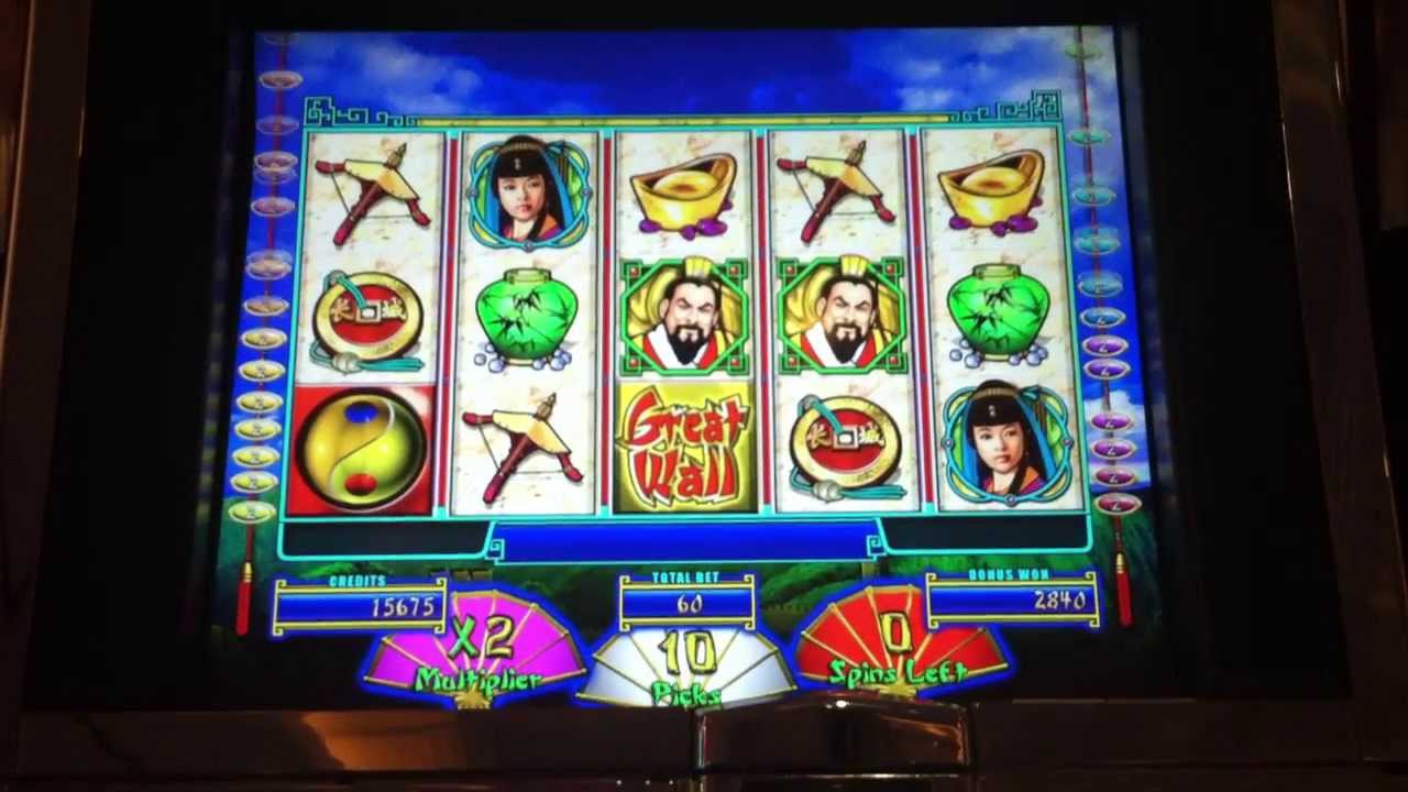 WMS Great Wall Slot Machine Bonus Win at Parx Casino 65X Bet - YouTube