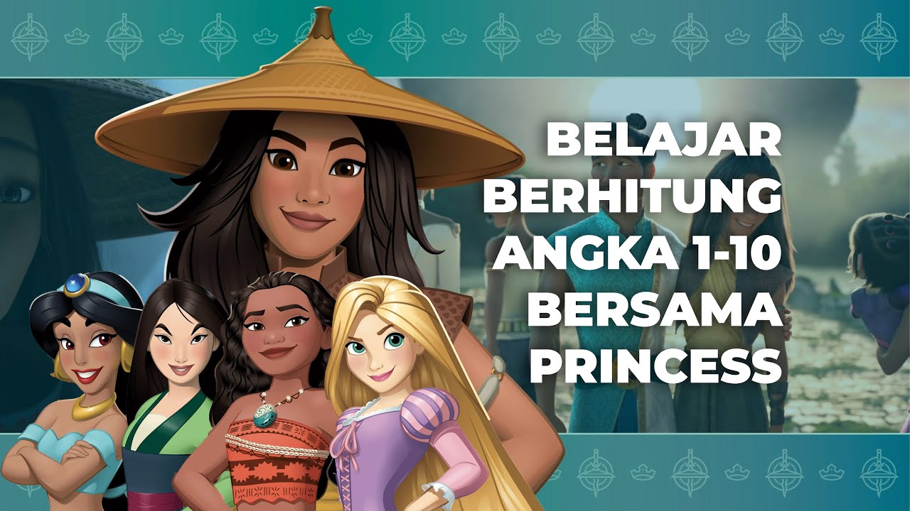 BELAJAR BERHITUNG ANGKA 1-10 BERSAMA PRINCESS DISNEY, CINDERELLA, ARIEL ...