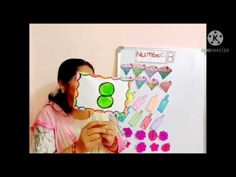 Learn Number 8 ,how to write number" 8 "and activity - YouTube