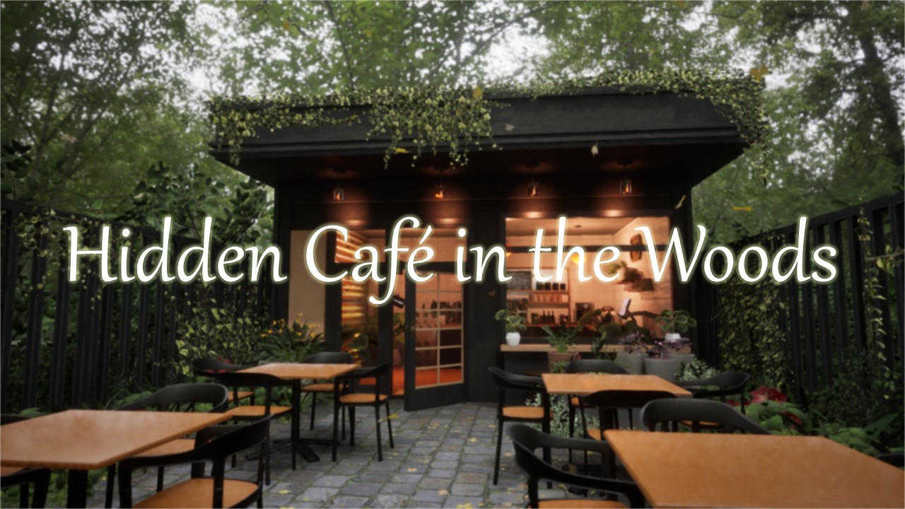 Hidden Café in the Woods | Peaceful Coffee Shop Atmosphere - YouTube