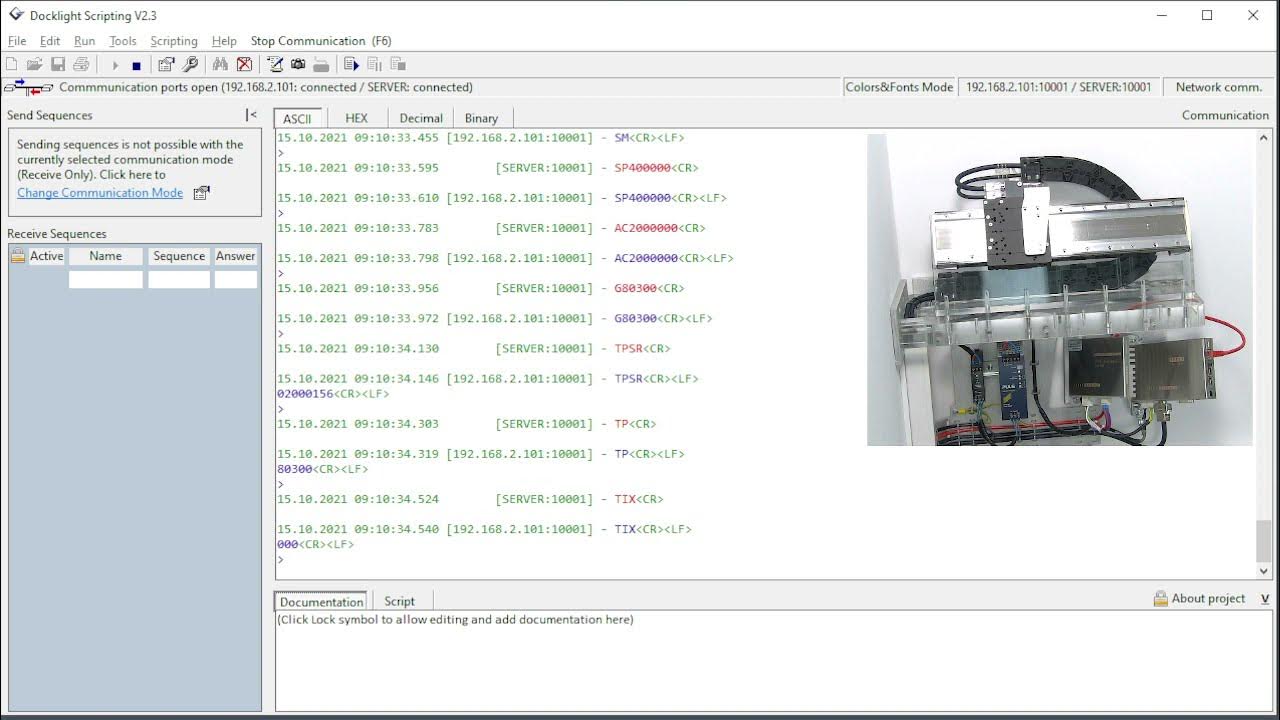 TCP data monitoring and controlling a high precision servo drive using Docklight Scripting - YouTube