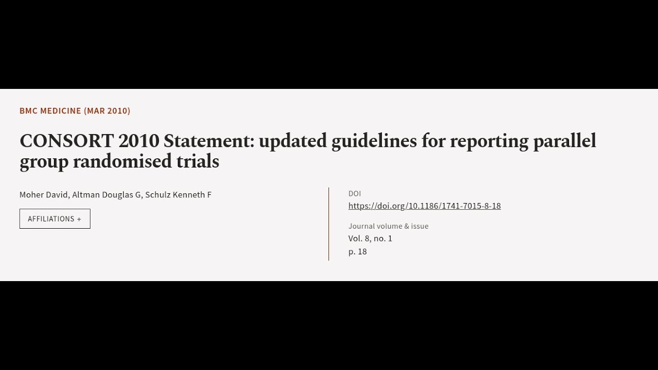 CONSORT 2010 Statement: updated guidelines for reporting parallel group ...
