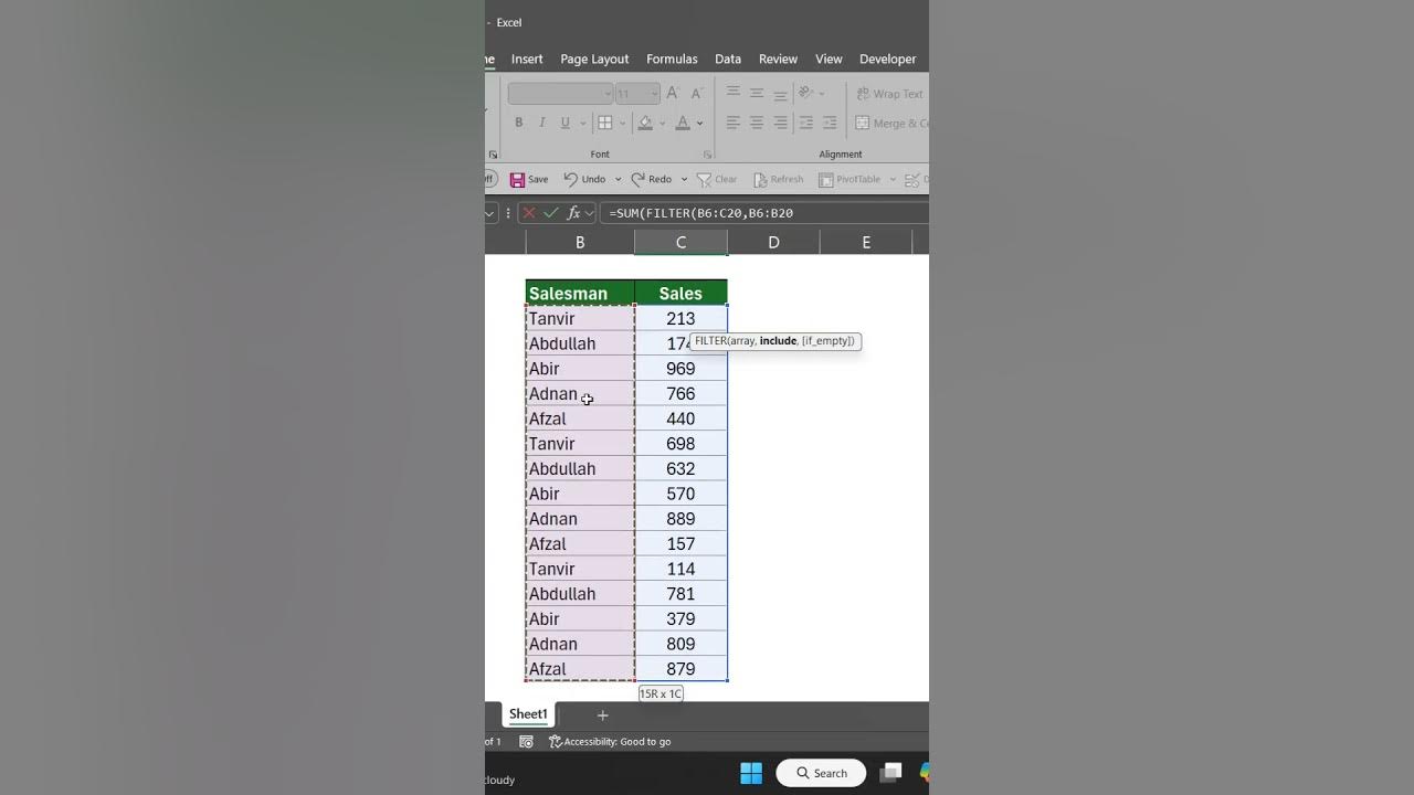 Using SUM and Filter Functions as an Alternative to SUMIF in MS Excel! #exceltips #shorts - YouTube