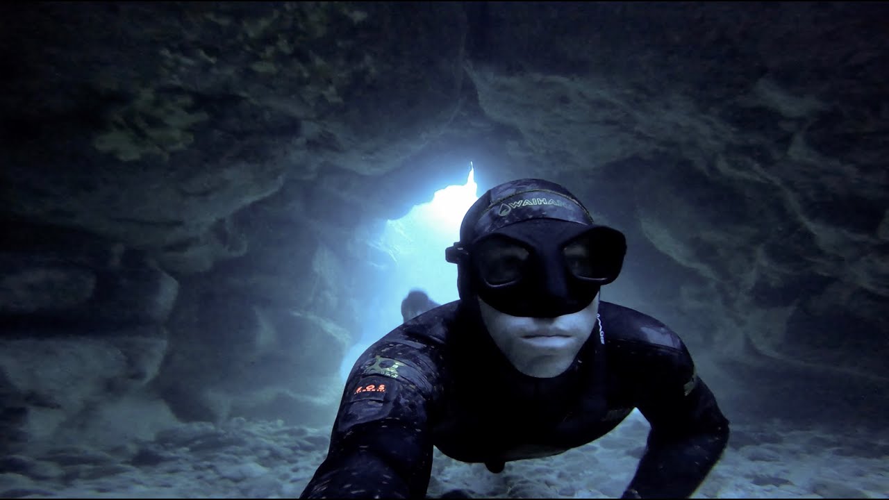Hold your breath! Freediving through a 150ft long cave! - YouTube