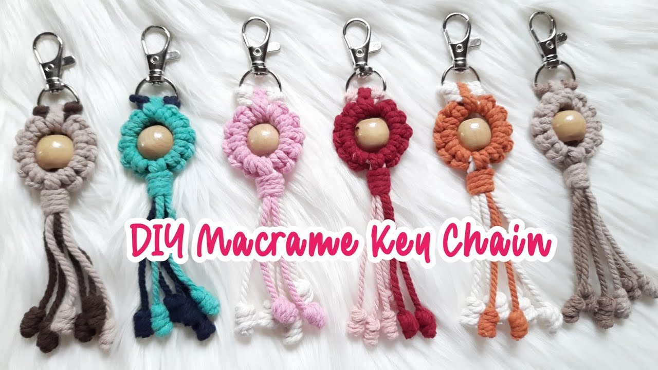 DIY Macrame Key Chain | DIY Gantungan Kunci Macrame #1 - YouTube