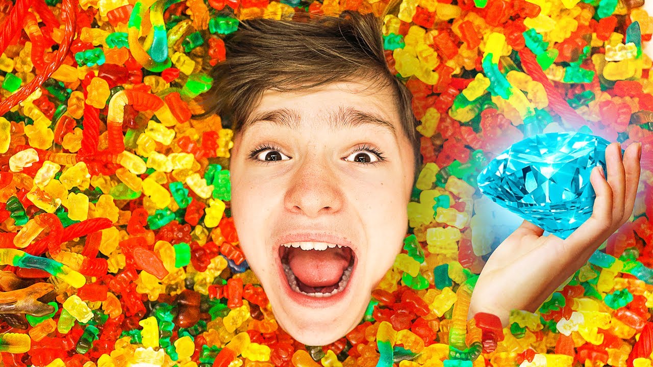 Find The DIAMOND In GUMMY BEAR Pool You KEEP IT - $10,000 Challenge ...