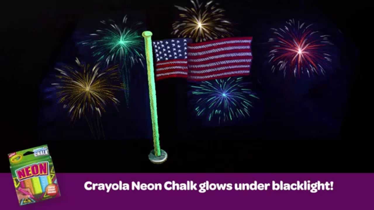 Crayola Sidewalk Chalk Art Series - Glowing Summer Fireworks! - YouTube