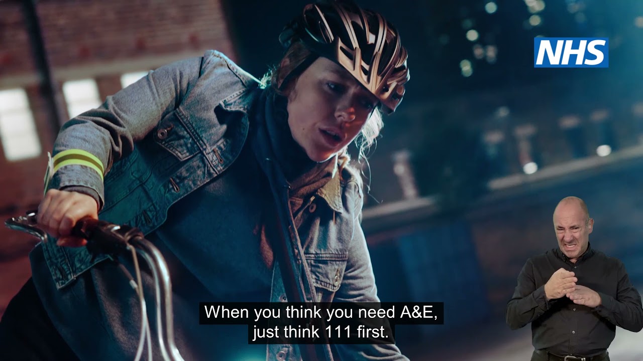 NHS 111 first TV advert, with BSL and subtitles. - YouTube